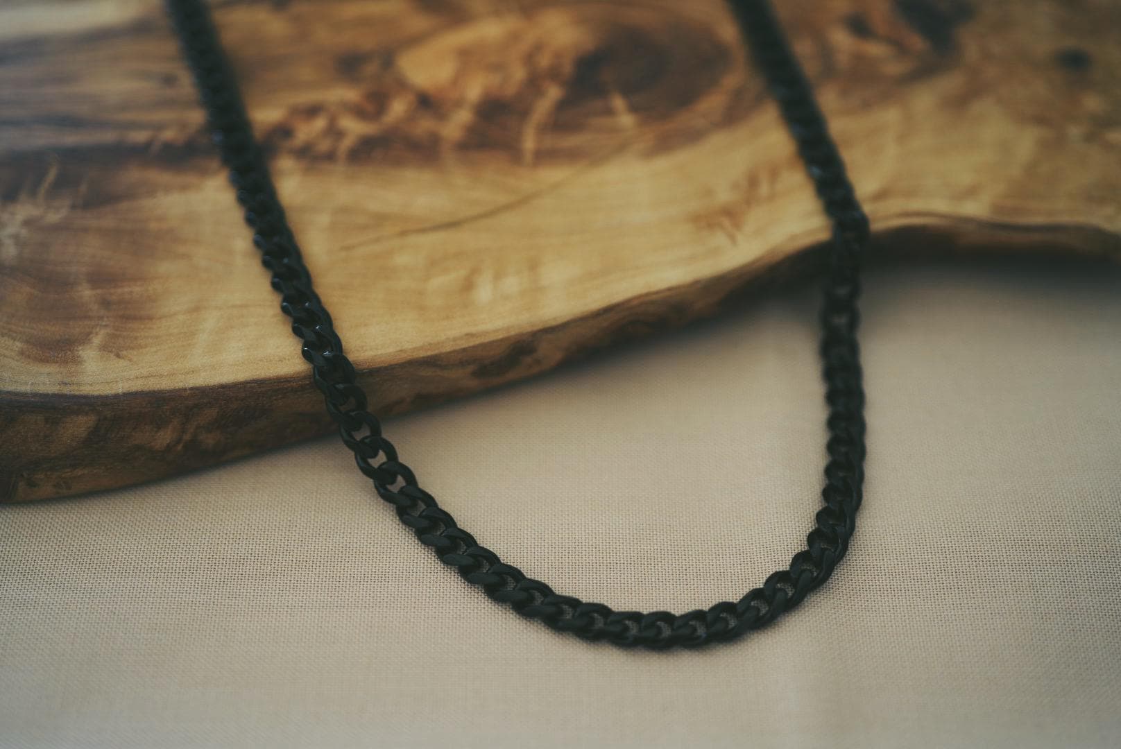 Black Cuban Link Chain Necklace Men's Black Cuban Chain Necklace 3mm ...