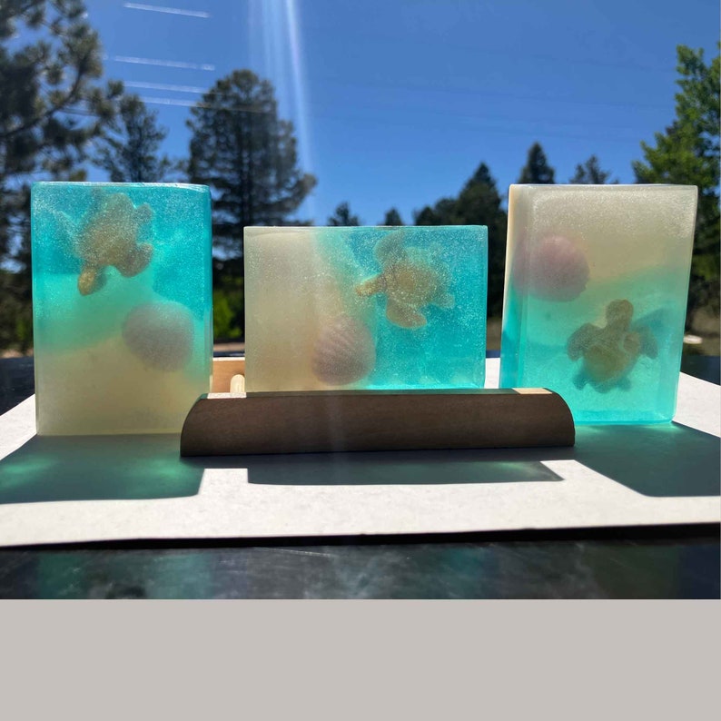 Beach Soap Bars With Turtle and Shell, Ocean Fragrance Handmade ...