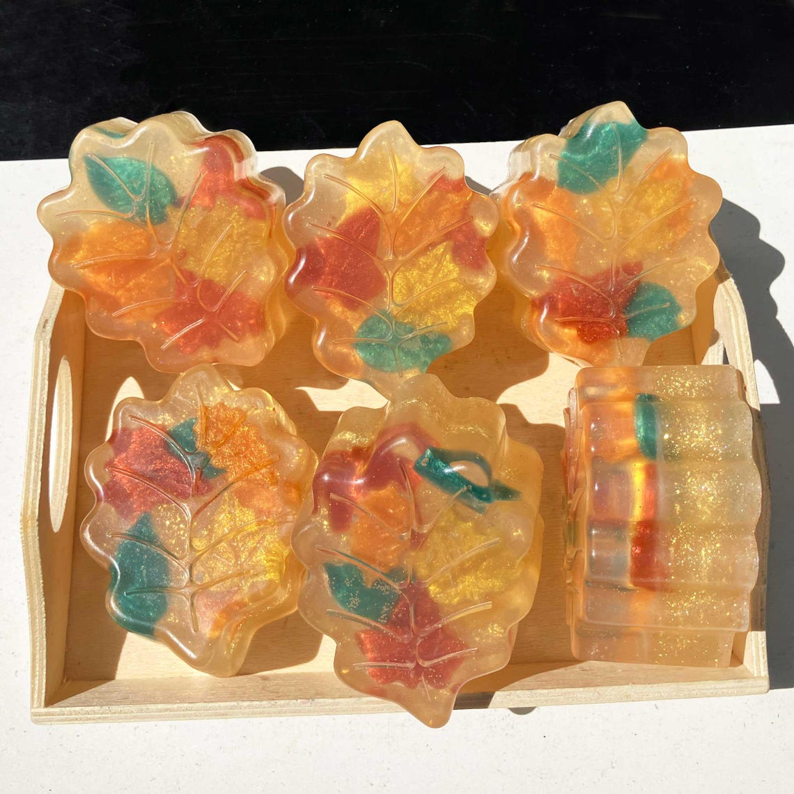 Autumn Leaves Handmade Soaps Beautiful Colorful Fall Leaf Bars Guest ...