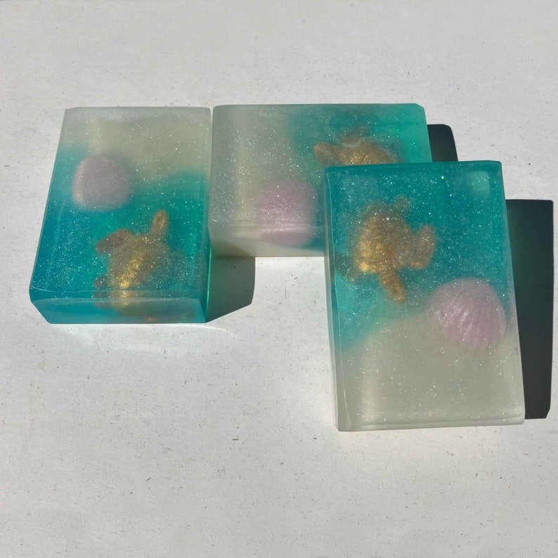 Beach Soap Bars With Turtle and Shell, Ocean Fragrance Handmade ...