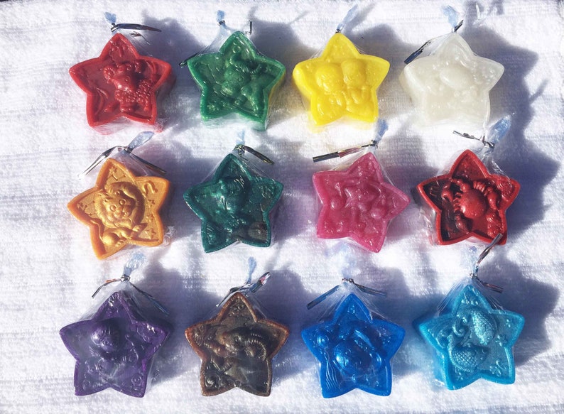 12 Bar Set of Zodiac Handmade Bar Soaps Star Shaped Soap All Signs ...