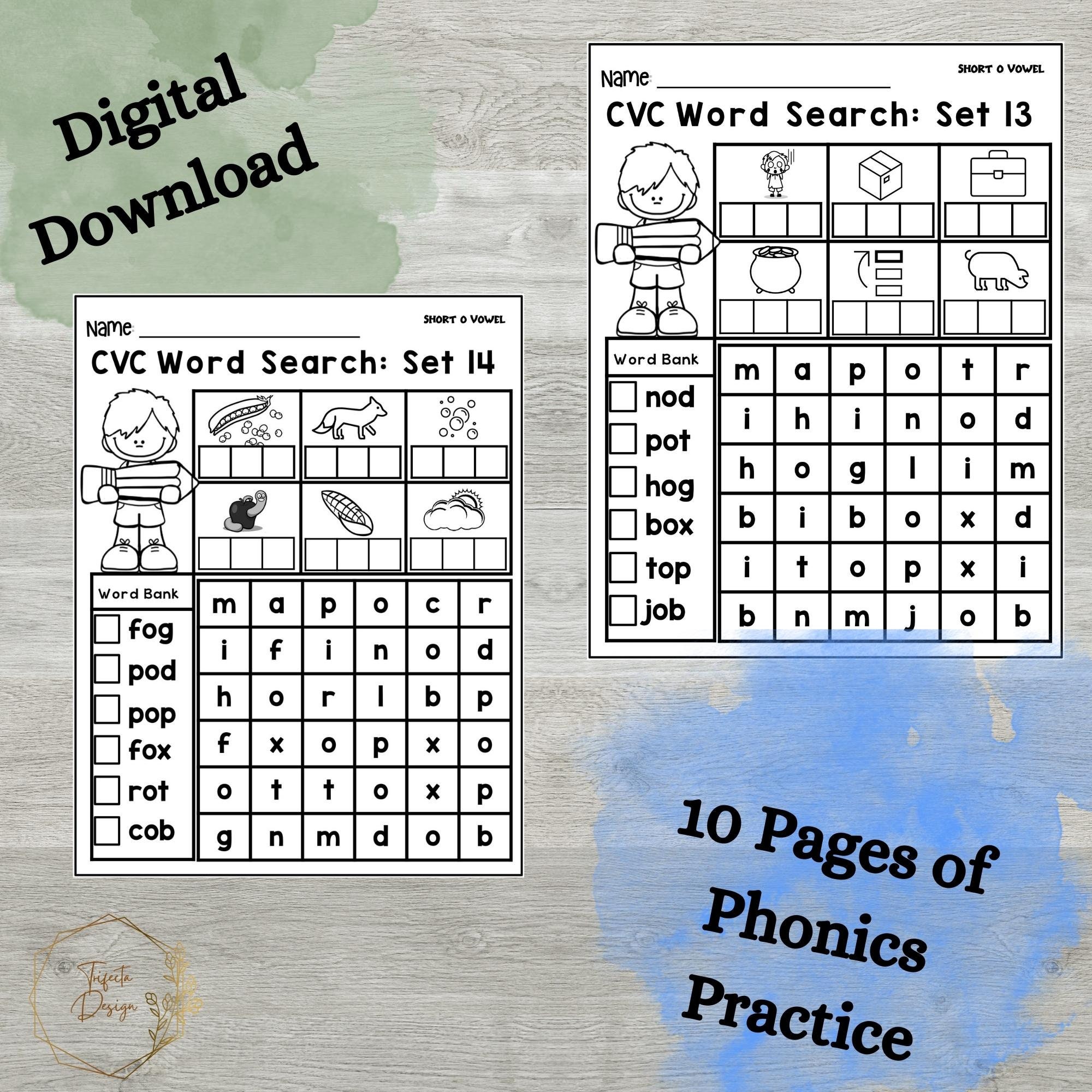 Support Reading With CVC Word Search Kids Activities Short - Etsy