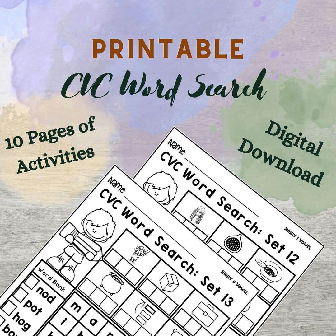 Support Reading With CVC Word Search | Kids Activities | Short Vowels ...