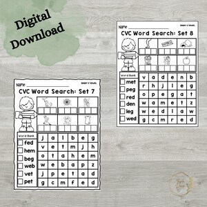 CVC Words Worksheet | Phonics Word Search | Kindergarten Reading | Kids ...