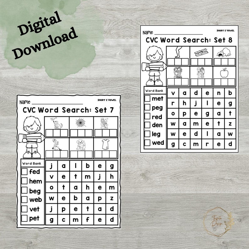 CVC Words Worksheet | Phonics Word Search | Kindergarten Reading | Kids ...