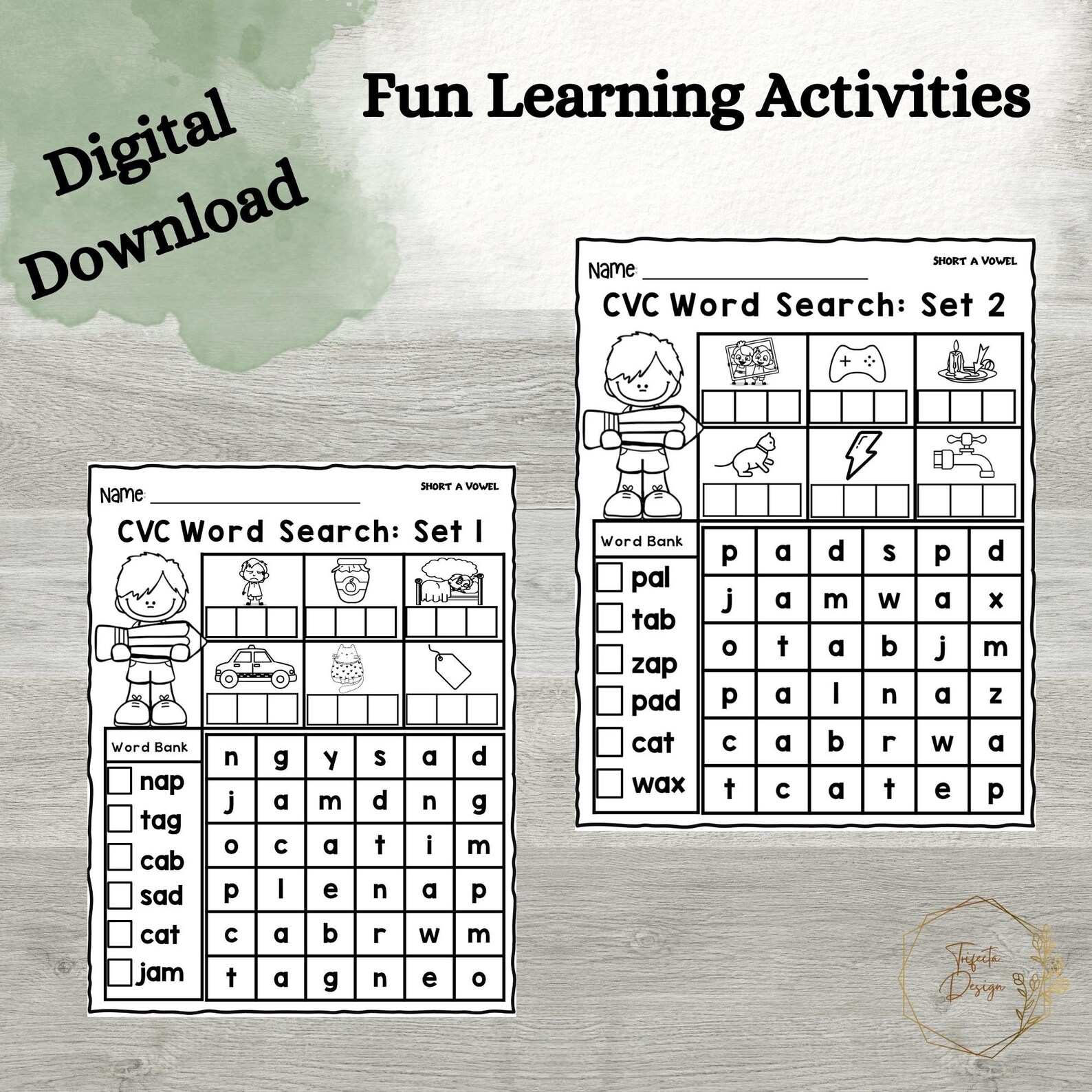 CVC Words Worksheet | Phonics Word Search | Kindergarten Reading | Kids ...