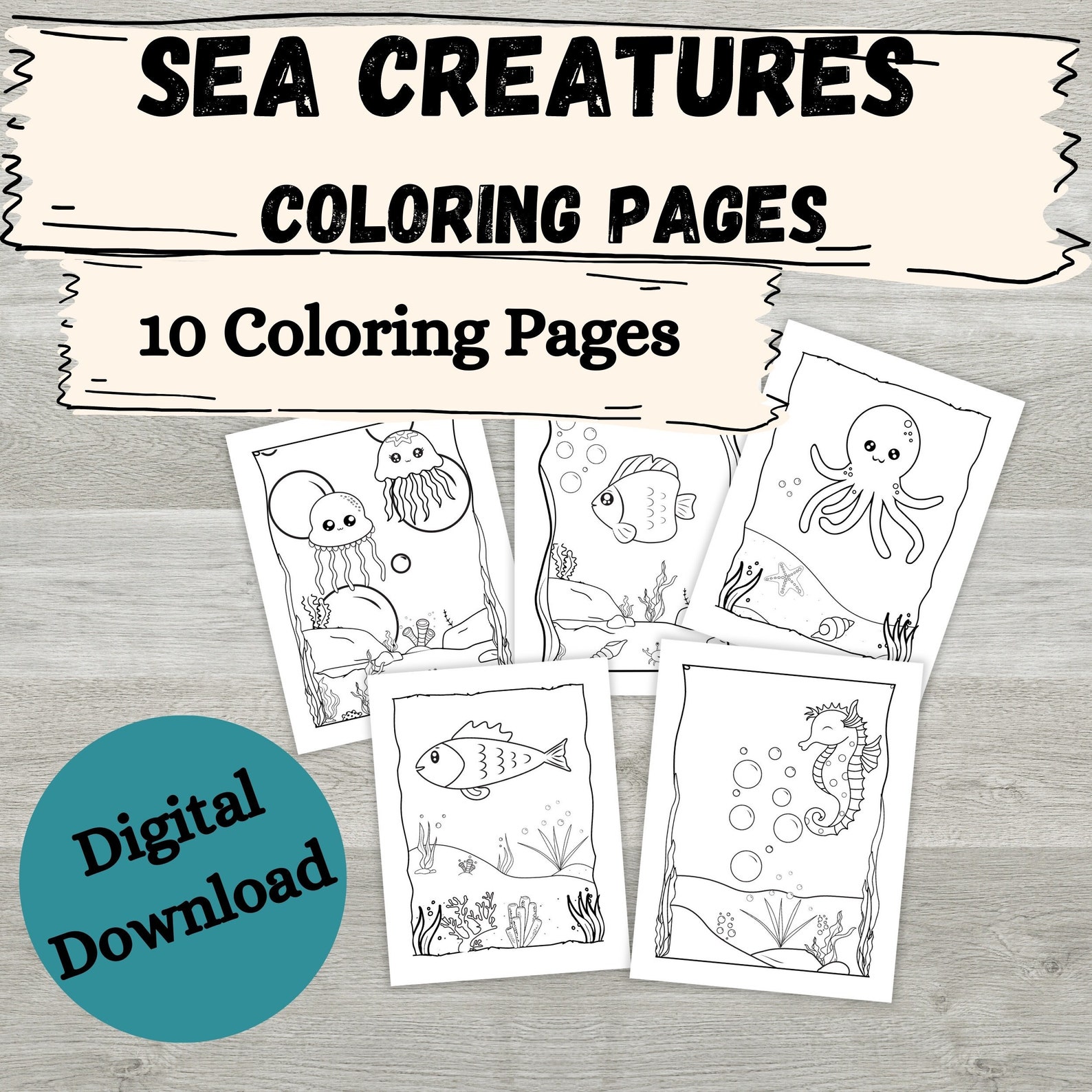 Under the Sea Coloring Pages Printable, Sea Creatures Coloring Pages ...