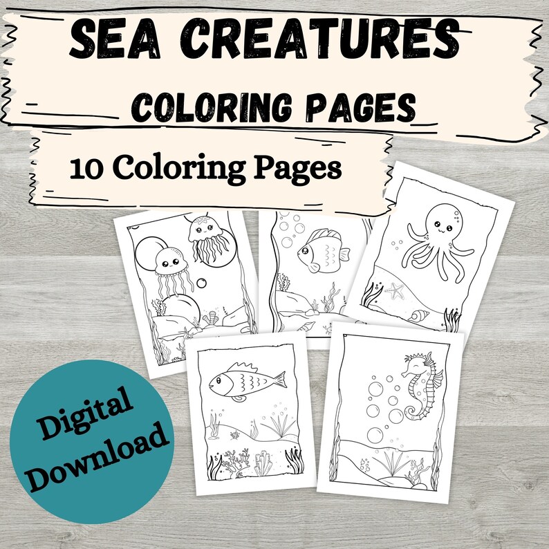 Under the Sea Coloring Pages Printable, Sea Creatures Coloring Pages ...