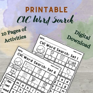 CVC Words Worksheet | Phonics Word Search | Kindergarten Reading | Kids ...