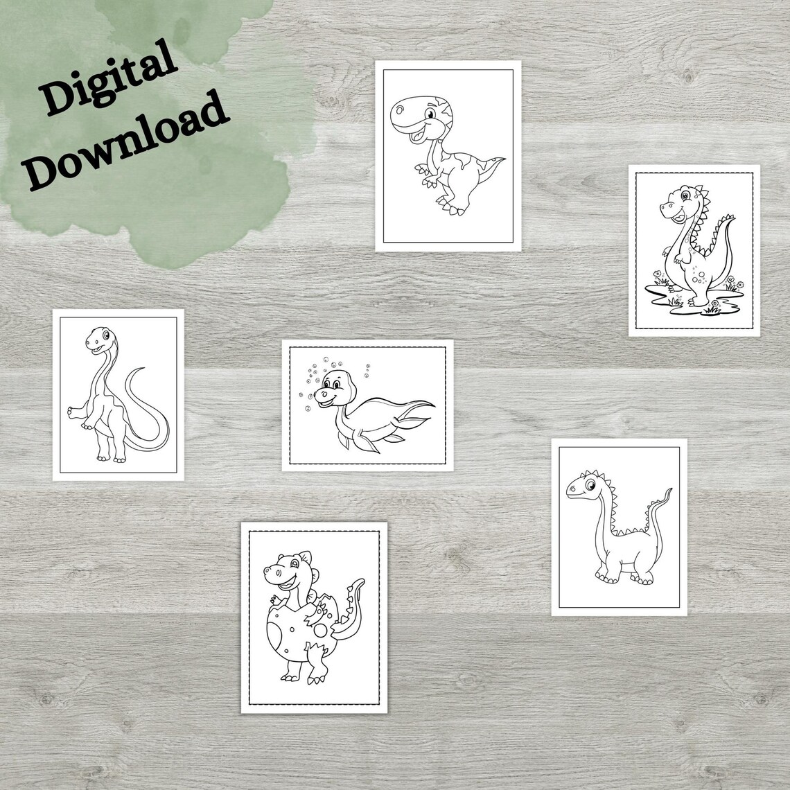 40 Happy Dinosaurs Coloring Pages Dinosaur Games and - Etsy