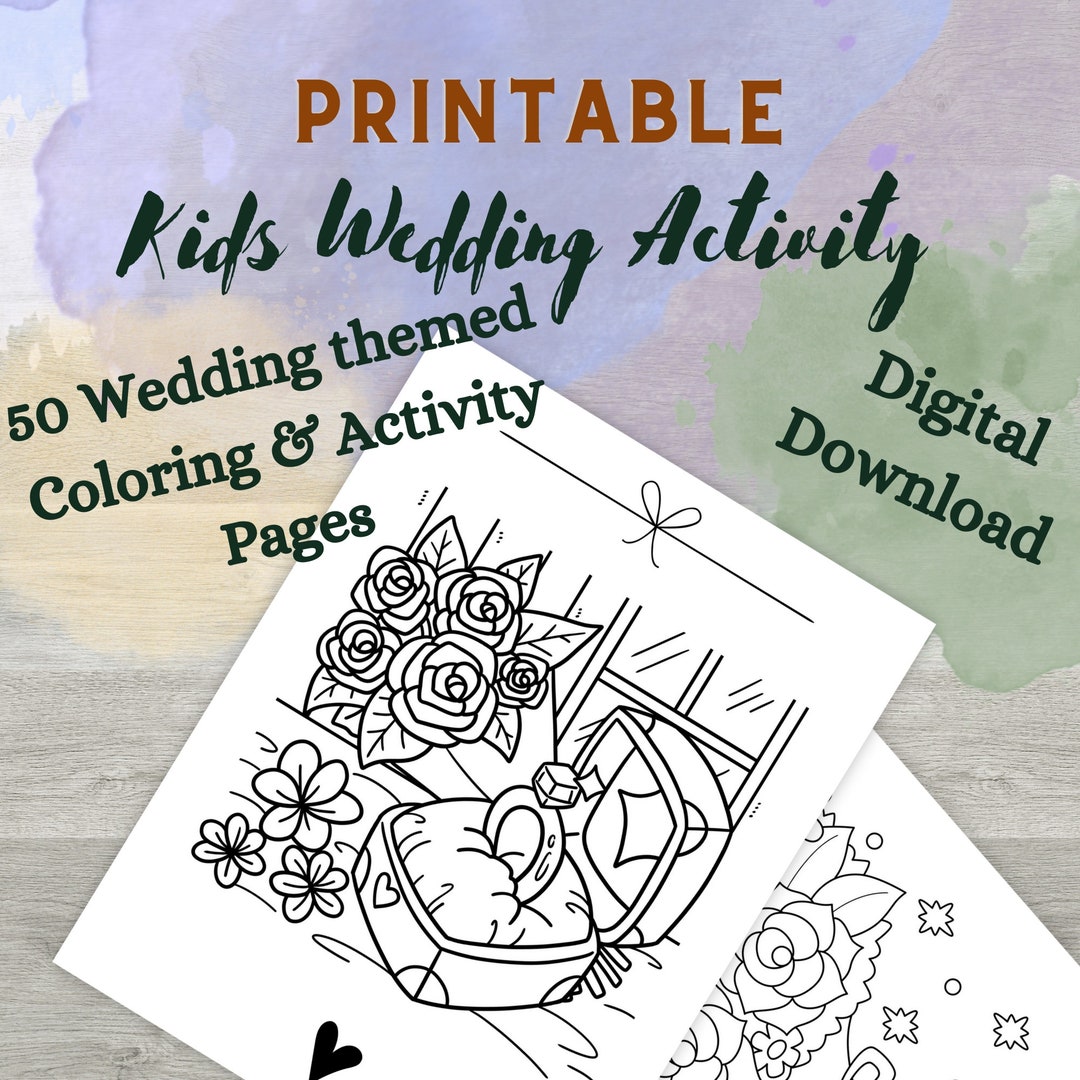 Wedding Coloring Book for Kids | Wedding Printable Activity | Wedding ...
