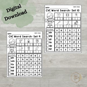 CVC Words Worksheet | Phonics Word Search | Kindergarten Reading | Kids ...