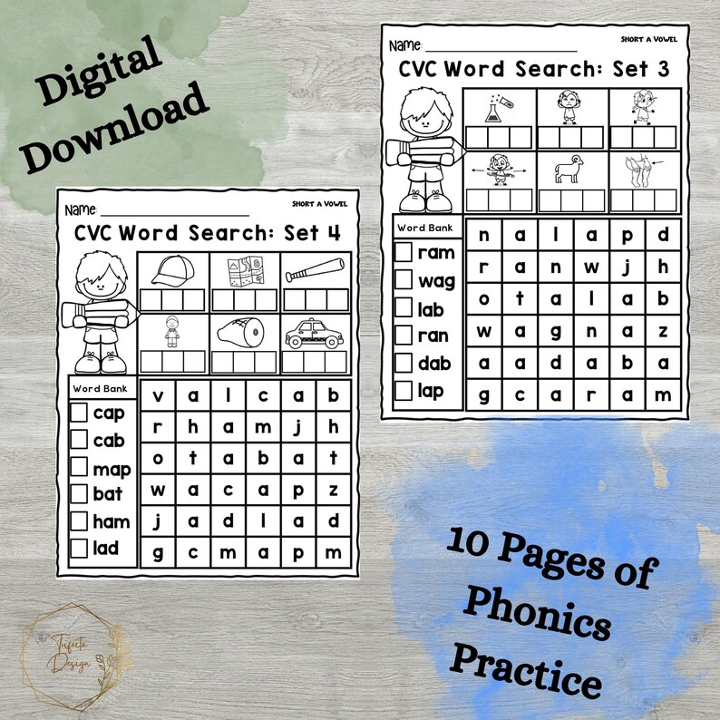 CVC Words Worksheet | Phonics Word Search | Kindergarten Reading | Kids ...
