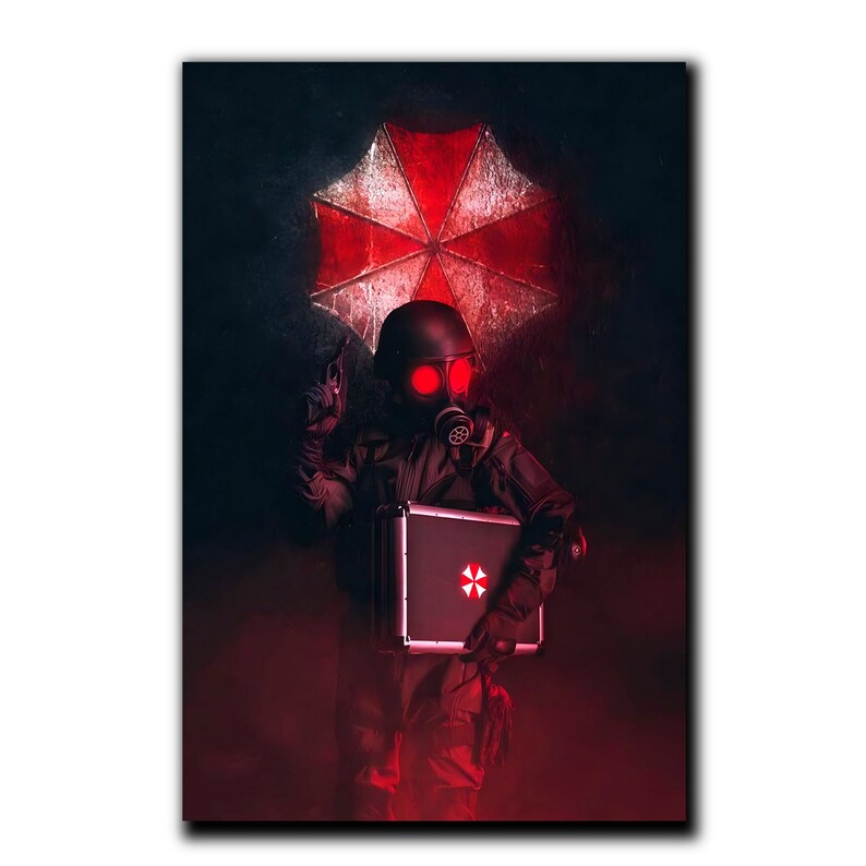 Hand Drawn Wall Art, Canvas Poster, Resident Evil Wall Art, Video Game ...