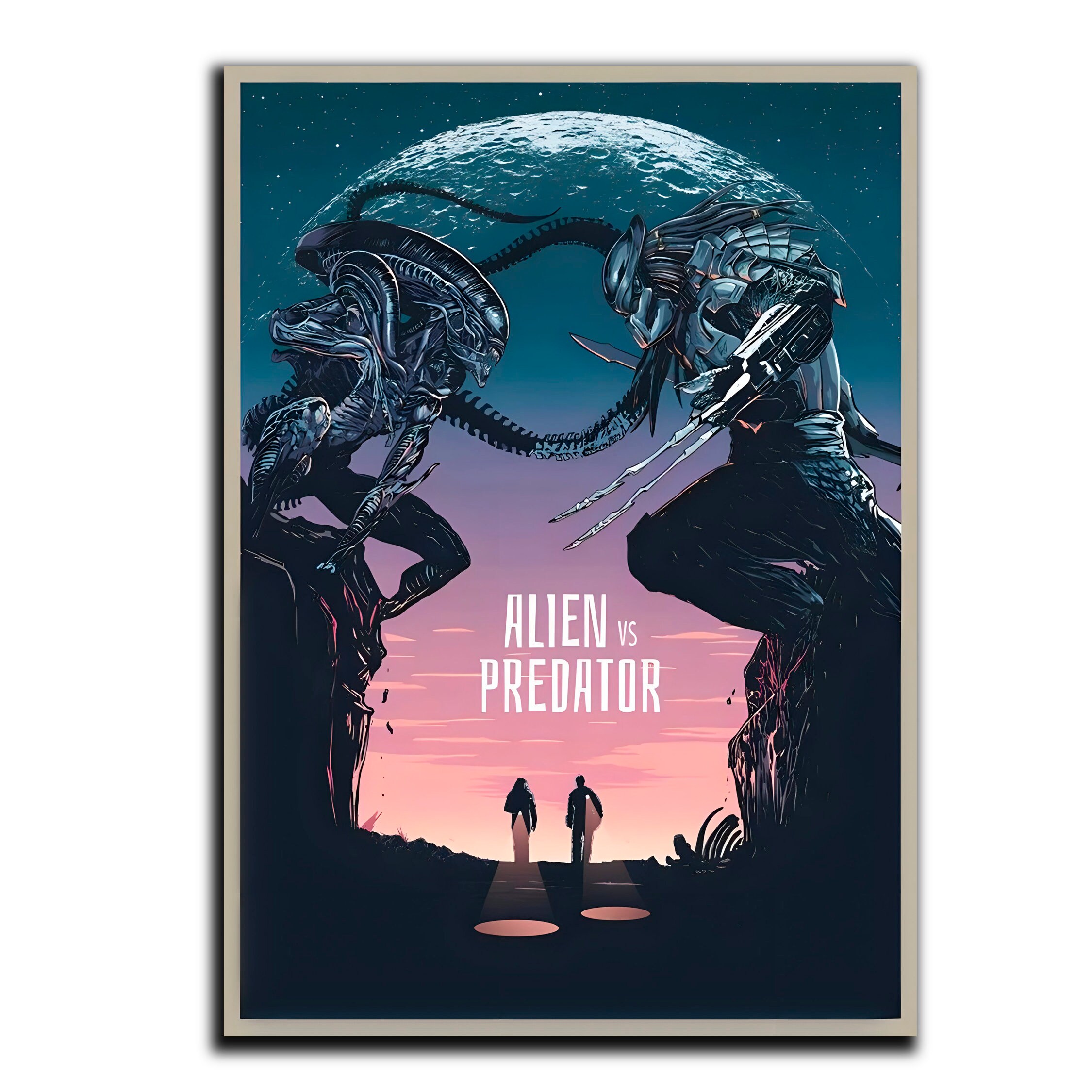 Hand Drawn Wall Art Canvas Poster, Alien Predator Fan Art, Modern Wall ...