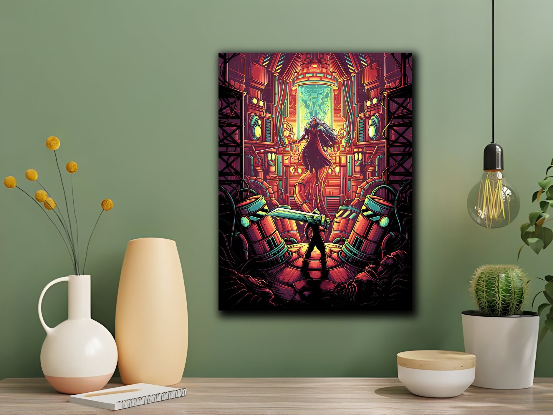 Final Fantasy Canvas Art Work Poster, Mans Cave Wall Art, Game Room ...