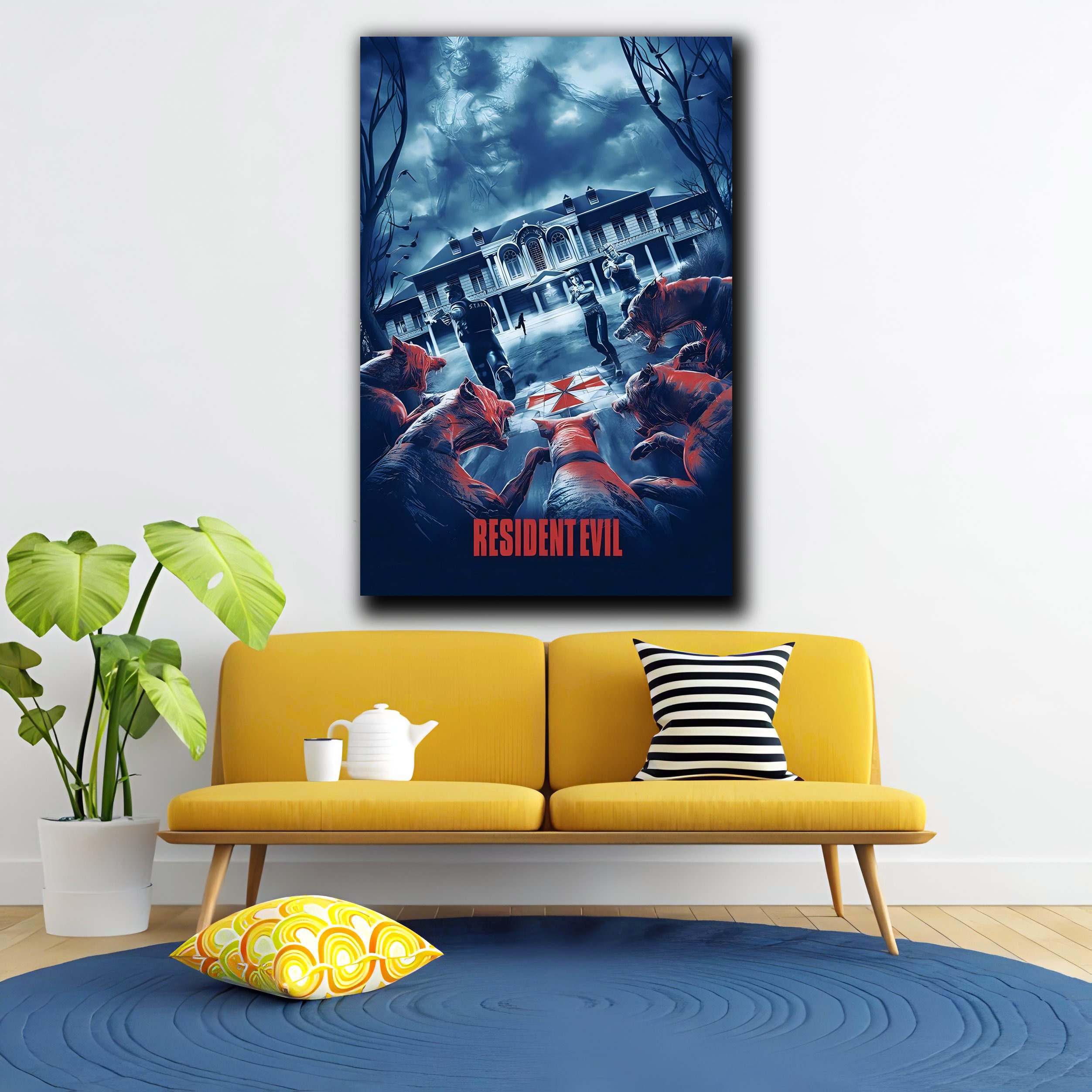 Minimalistic Art Work Canvas Poster, Hand Drawn Wall Art, Resident Evil ...
