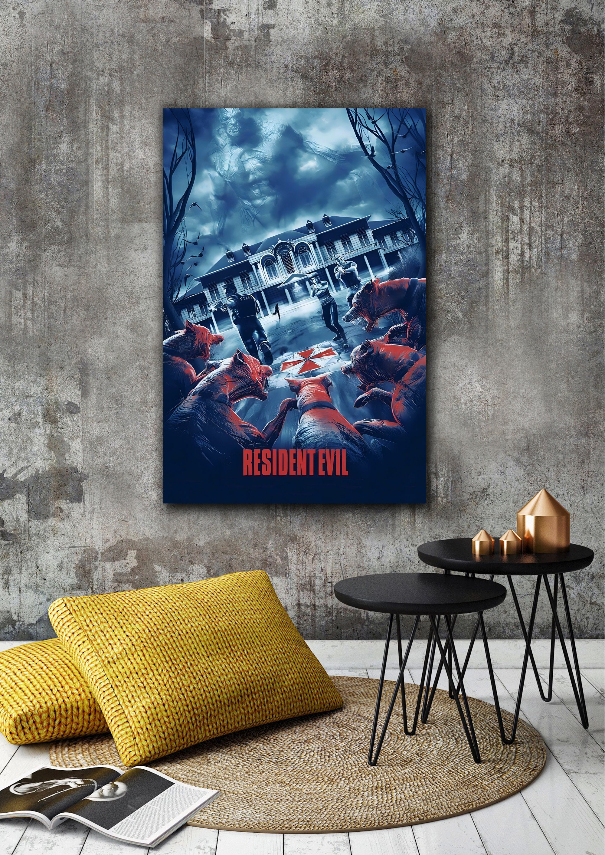 Minimalistic Art Work Canvas Poster, Hand Drawn Wall Art, Resident Evil ...