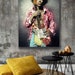 Jimi Hendrix Hand Drawn Modern Wall Art, Apartment Wall Decor ...