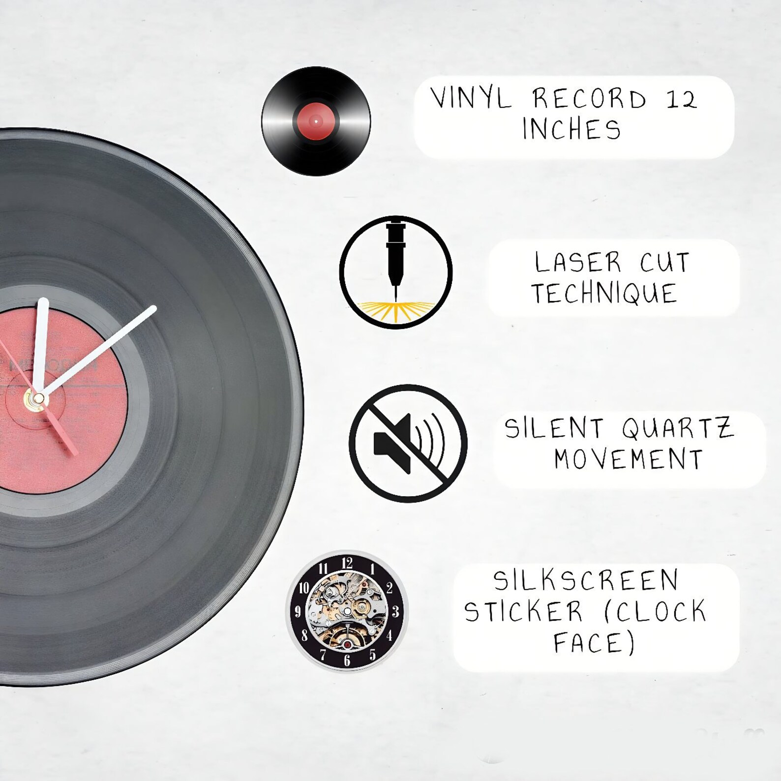 Resident Evil Vinyl Record Wall Clock, Video Game Fan Art, Kitchen Wall ...
