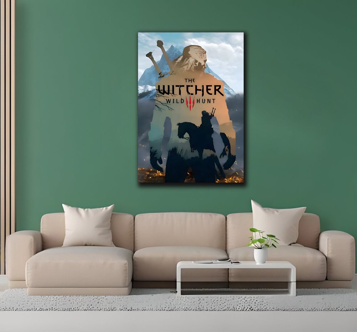 Hand Drawn Wall Art Canvas Poster Witcher Wild Hunt Poster - Etsy