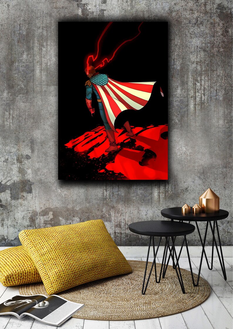 Homelander Canvas Poster, Bedroom Wall Art, TV Show Custom Fan Art ...