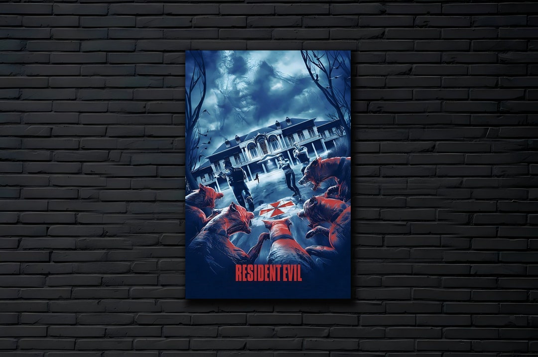 Minimalistic Art Work Canvas Poster, Hand Drawn Wall Art, Resident Evil ...