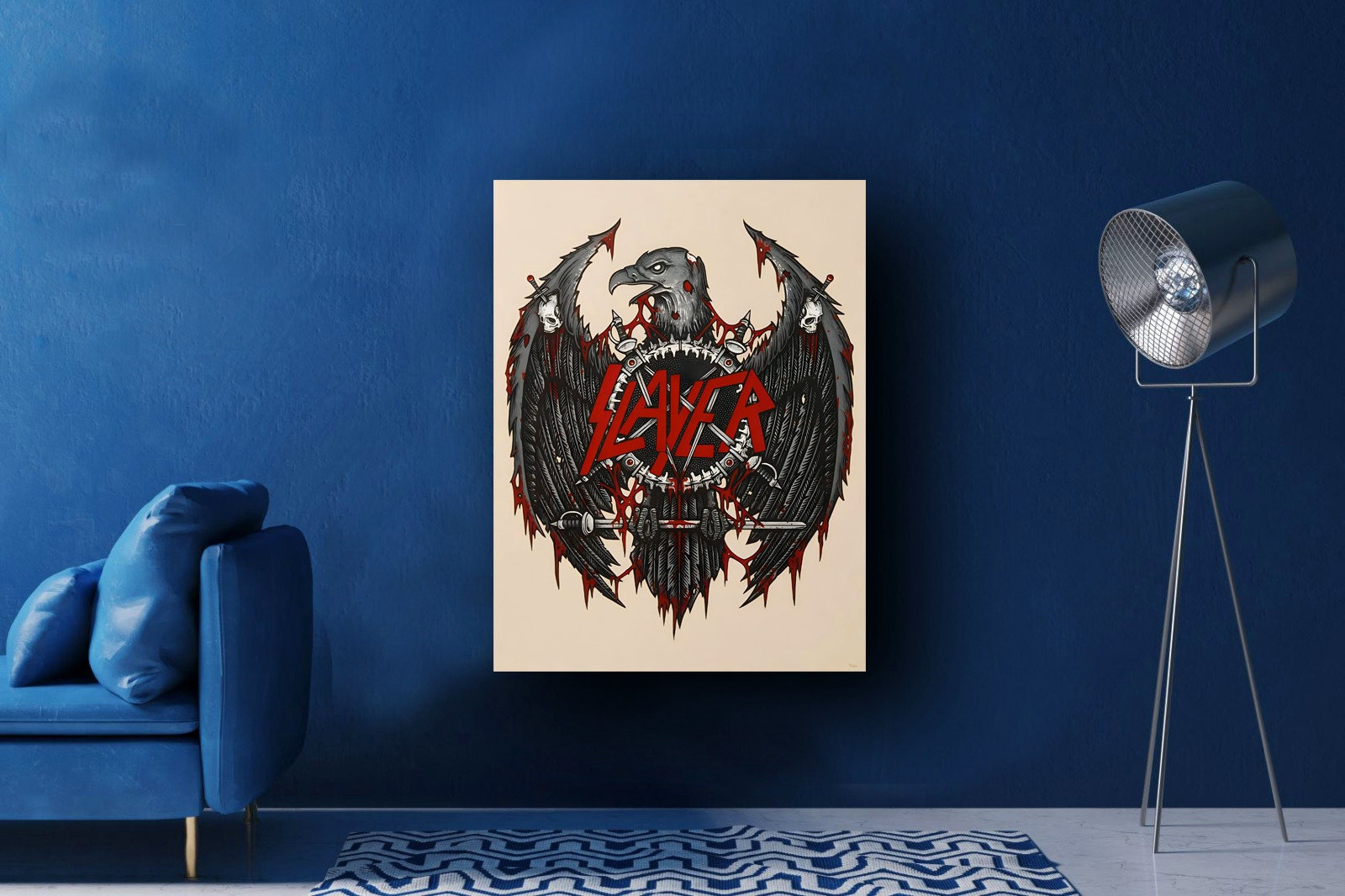 Hand Drawn Wall Art, Canvas Poster, Slayer Rock Band Wall Art, Slayer ...