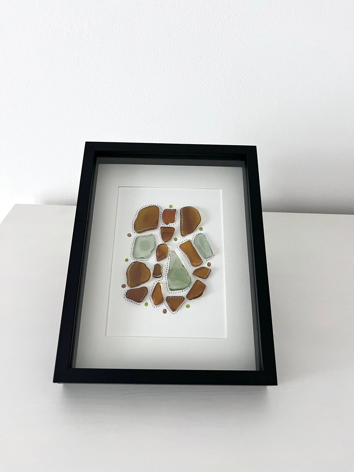 Sea Glass Collection Art Sea Glass And Pebbles Sea Glass Wall Art Sea Glass Decorative Frame Etsy