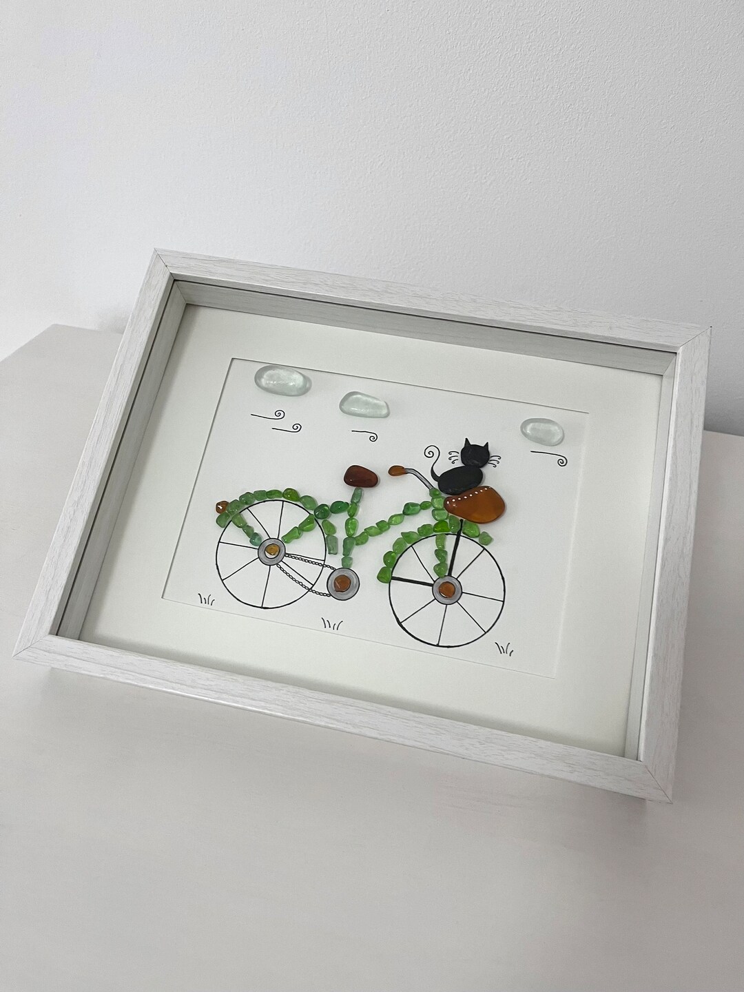 Sea Glass Bike Art Sea Glass and Pebbles Bike Art Sea - Etsy