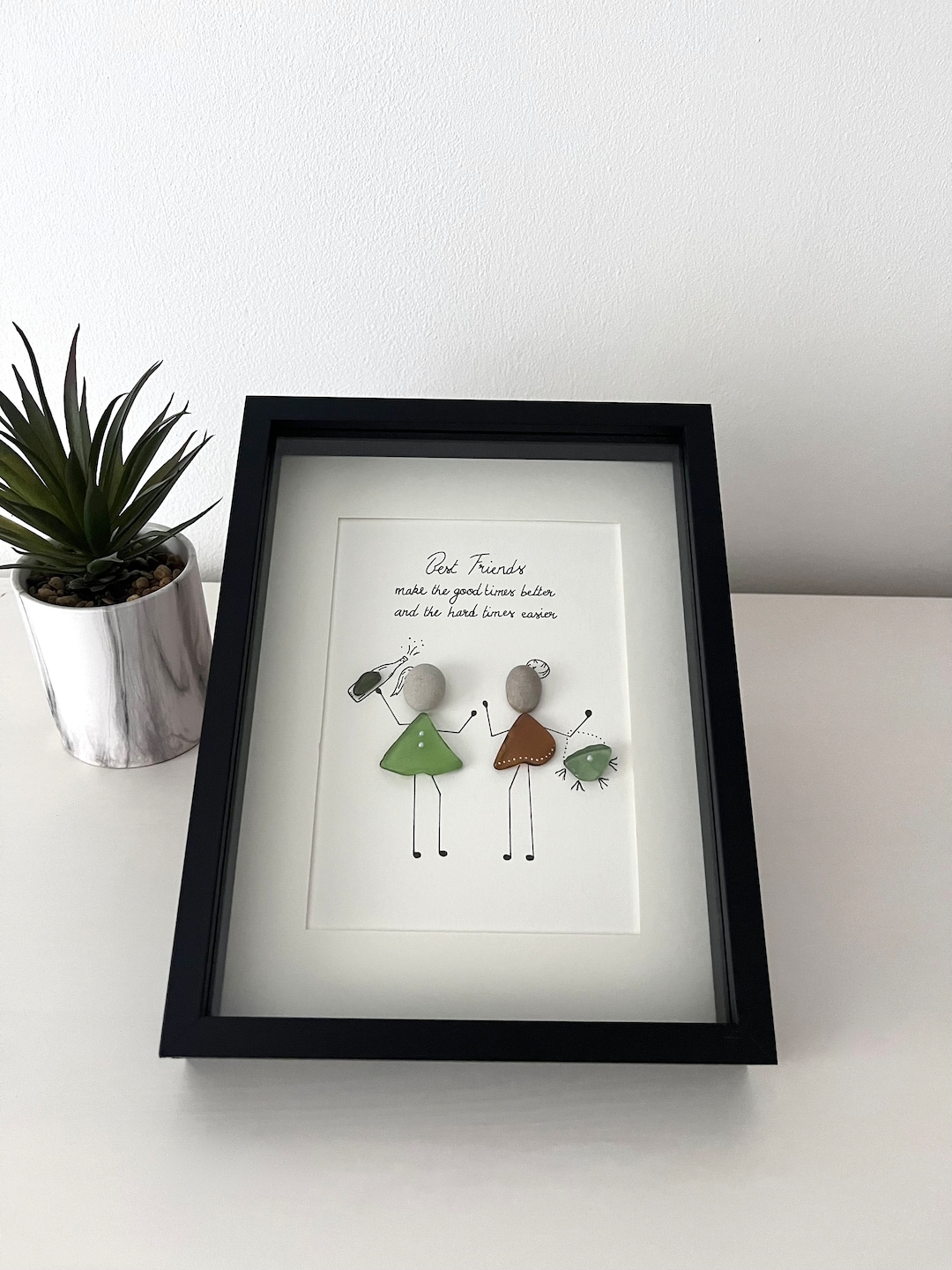 Sea Glass Best Friends Art Best Friends Pebble Art Best Etsy Canada