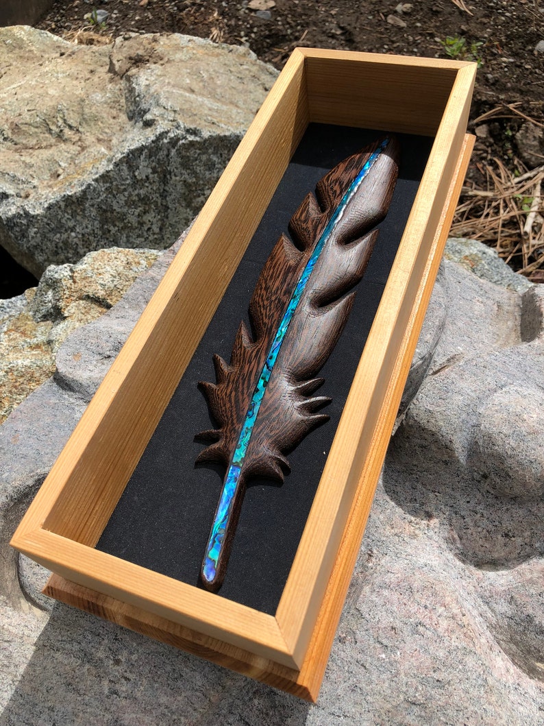 Wood Eagle Feather in Alder Case - Etsy
