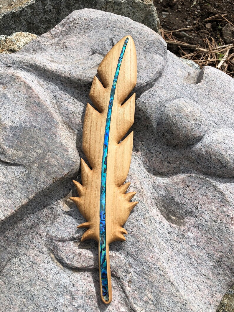 Wood Eagle Feather in Alder Case - Etsy