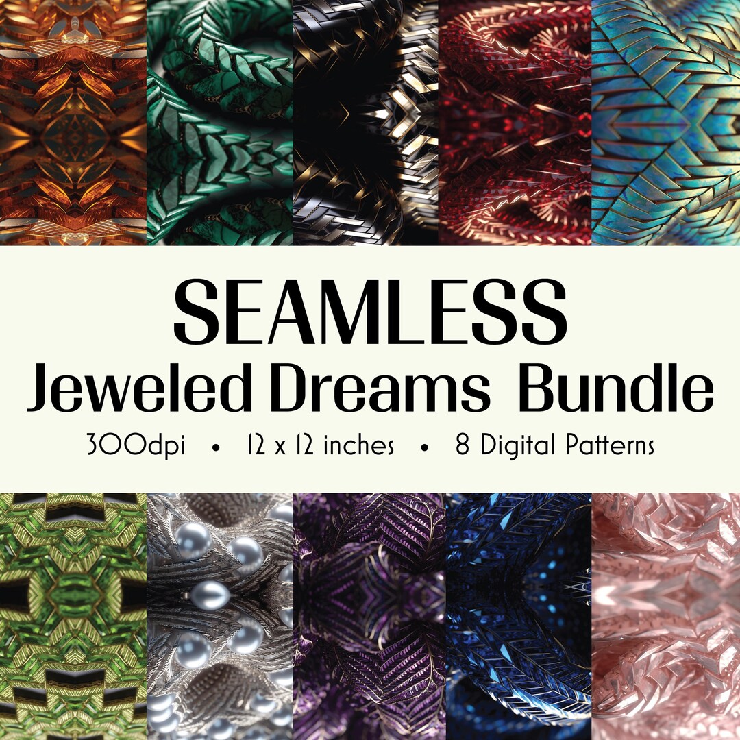 Jeweled Dreams Digital Paper Pack - Jeweled Backgrounds - Sparkle Craft ...