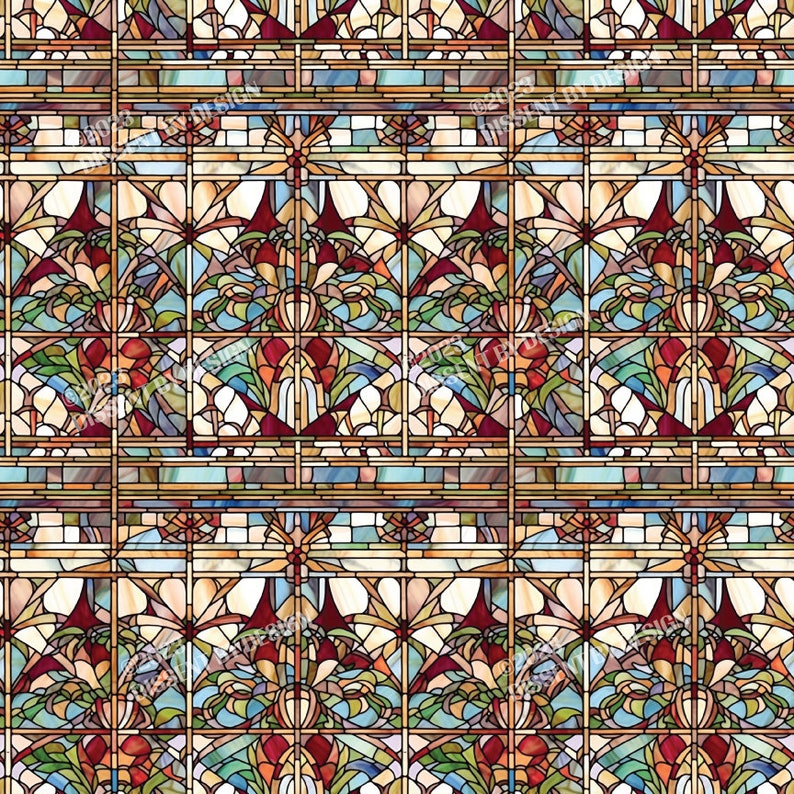 Stained Glass Digital Paper Pack - Stained Glass Backgrounds - Stained ...