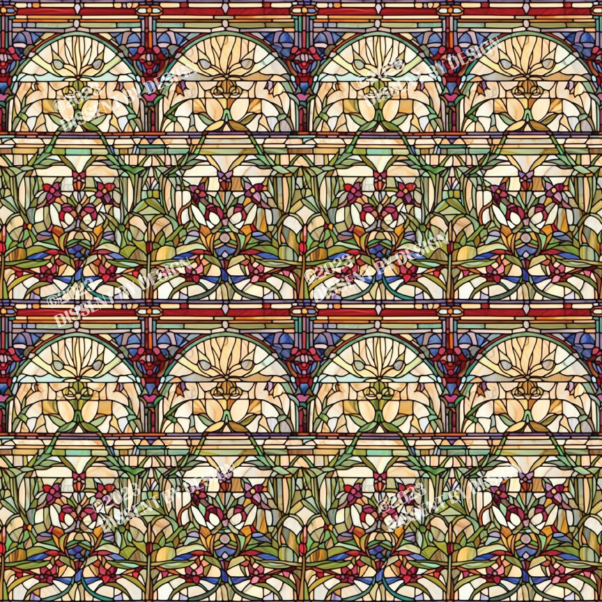 Stained Glass Digital Paper Pack - Stained Glass Backgrounds - Stained ...