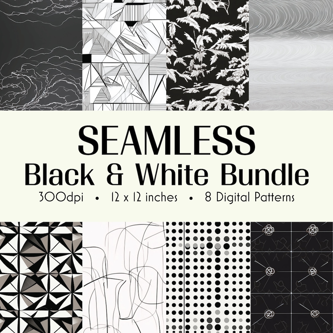 Black and White Digital Paper Pack - Black and White Backgrounds ...