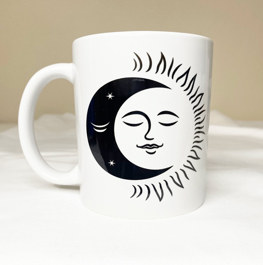 Coffee Mug, Coffee Lover, Tea Mug, Half Moon and Sun Mug, Sublimination ...
