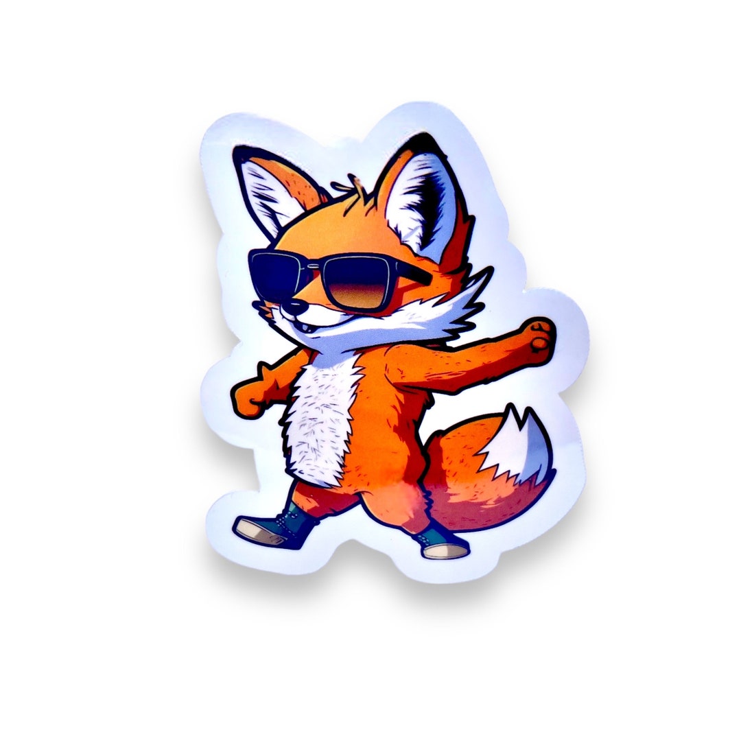 Cool Fox Sticker, Fox Sticker, Fox With Sunglasses Sticker, Cool Fox ...
