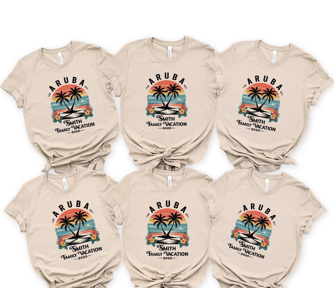 Aruba Family Vacation Shirts 2025, Custom Beach Trip Tees, Matching ...
