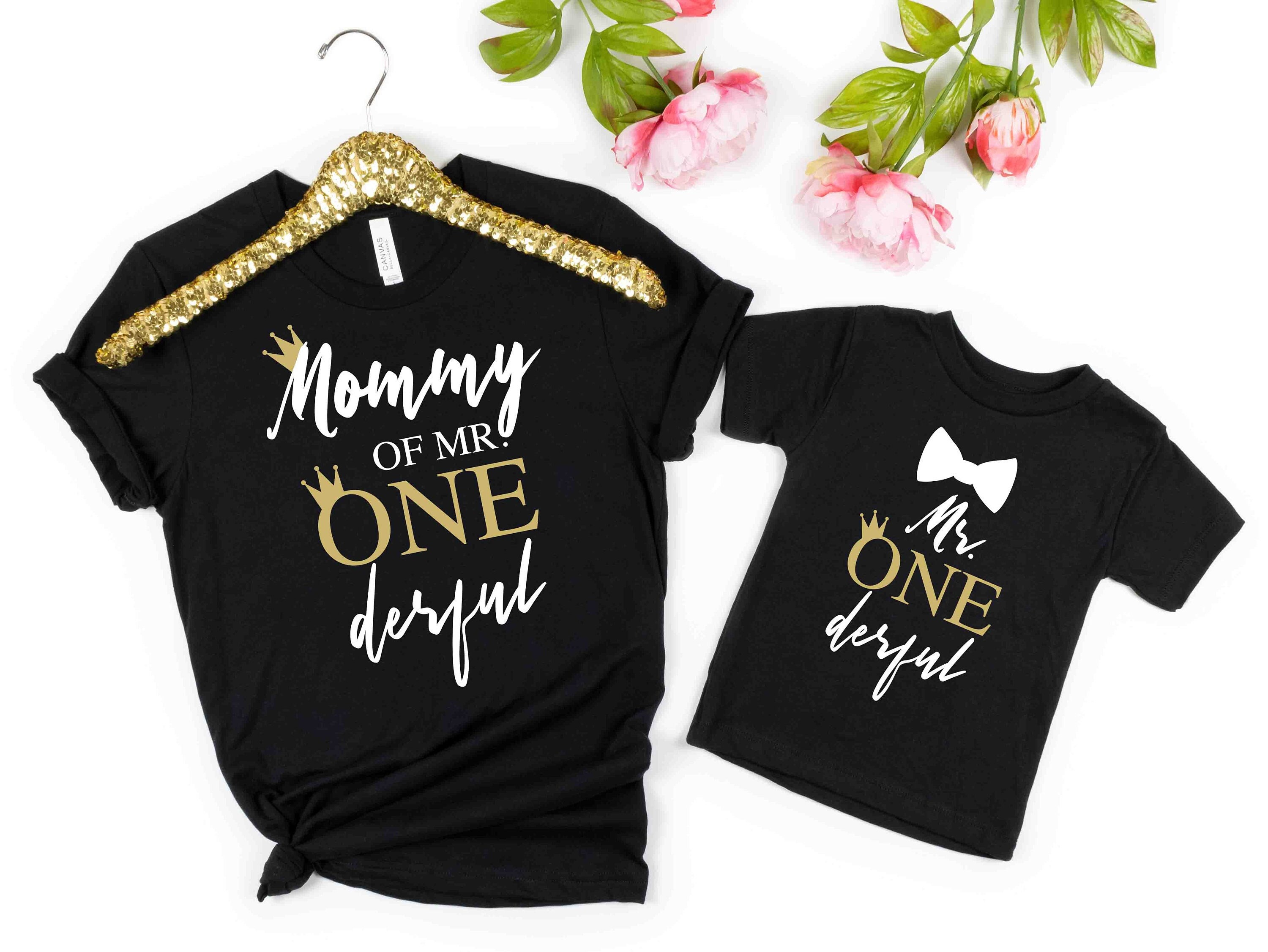 Mr. Onederful & Mr. Two Cute Birthday Boy Tee, Two Cute Family Matching ...