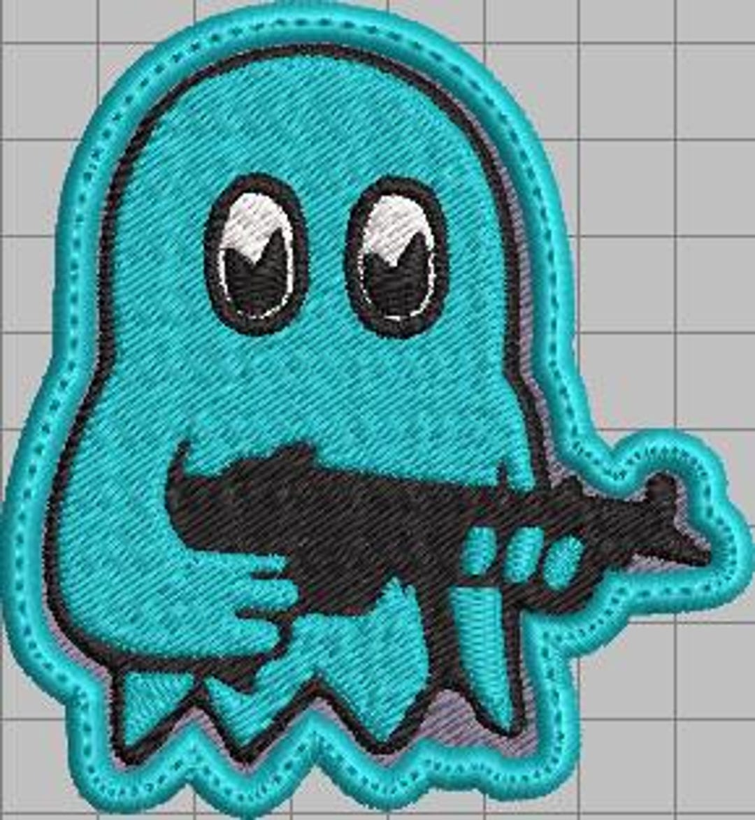 Inky Ghost From Pacman Embroidery Design File - Etsy