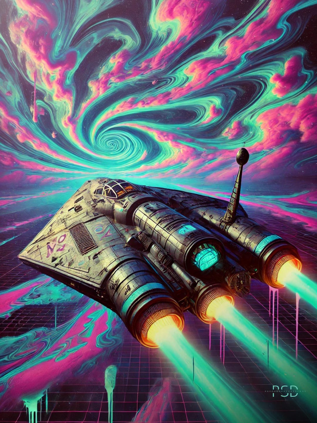 Hyper-realistic Psychedelic Spaceship - Rick and Morty Style Printable ...