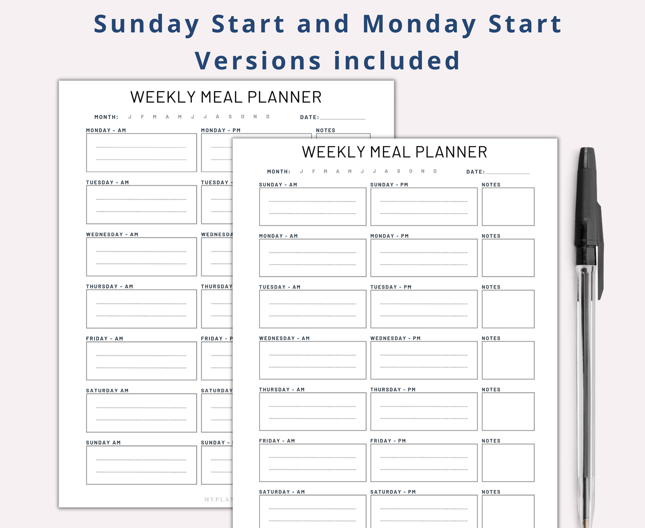 Printable Weekly Meal Planner, Food Planner, Food Tracker, Meal Tracker ...