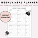 Printable Weekly Meal Planner, Food Planner, Food Tracker, Meal Tracker ...