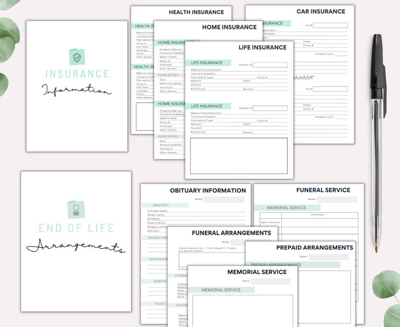 Editable in Case of Emergency Planner Printable Emergency Binder, End ...