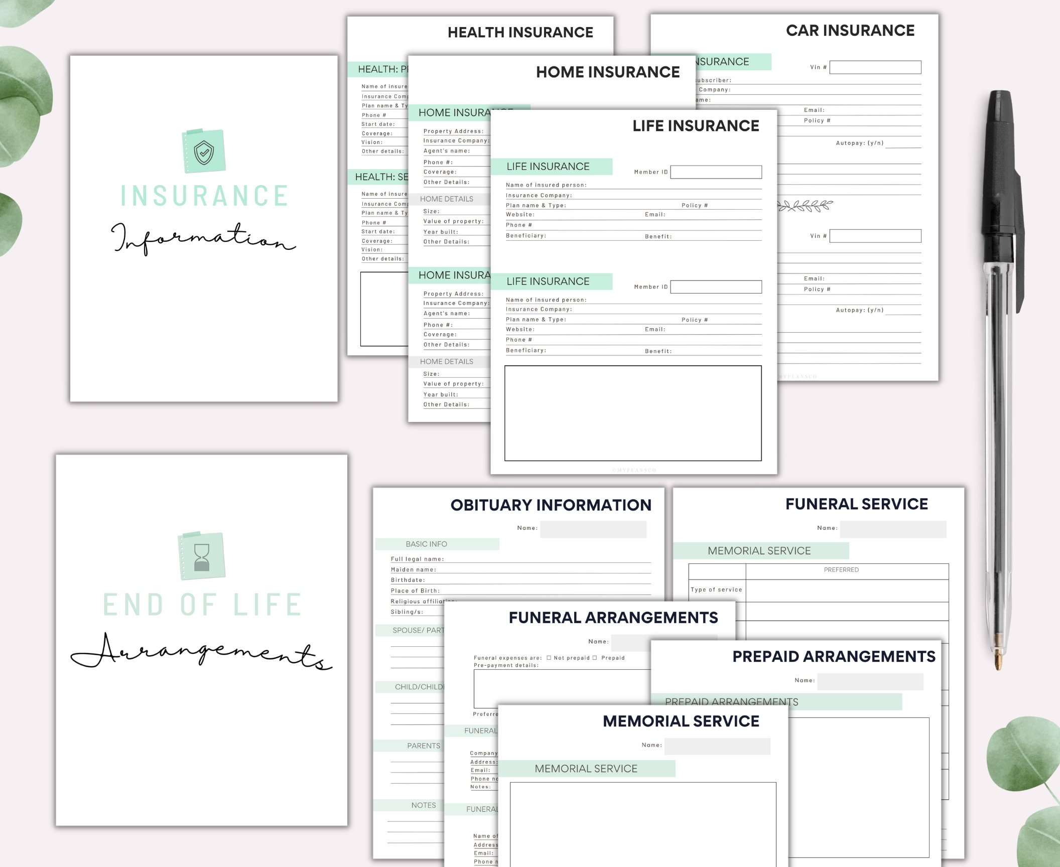 Fillable Emergency Binder Printable End of Life Planner What If Binder ...