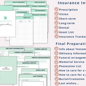 Emergency Binder Planner Fillable Printable PDF, Life Binder, End Life ...