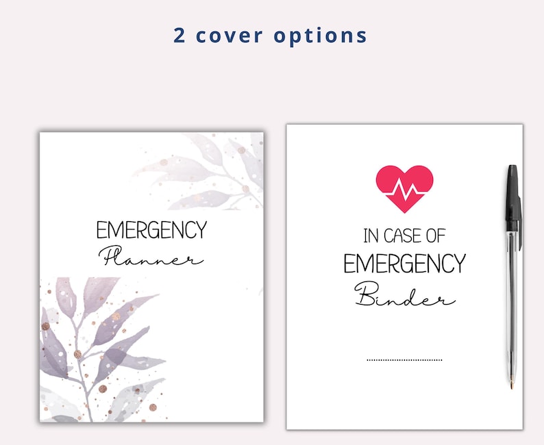 Emergency Binder Fillable Printable, In Case of Emergency Planner, Just ...