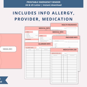 Emergency Binder Printable, Emergency Planner Binder, in Case of ...